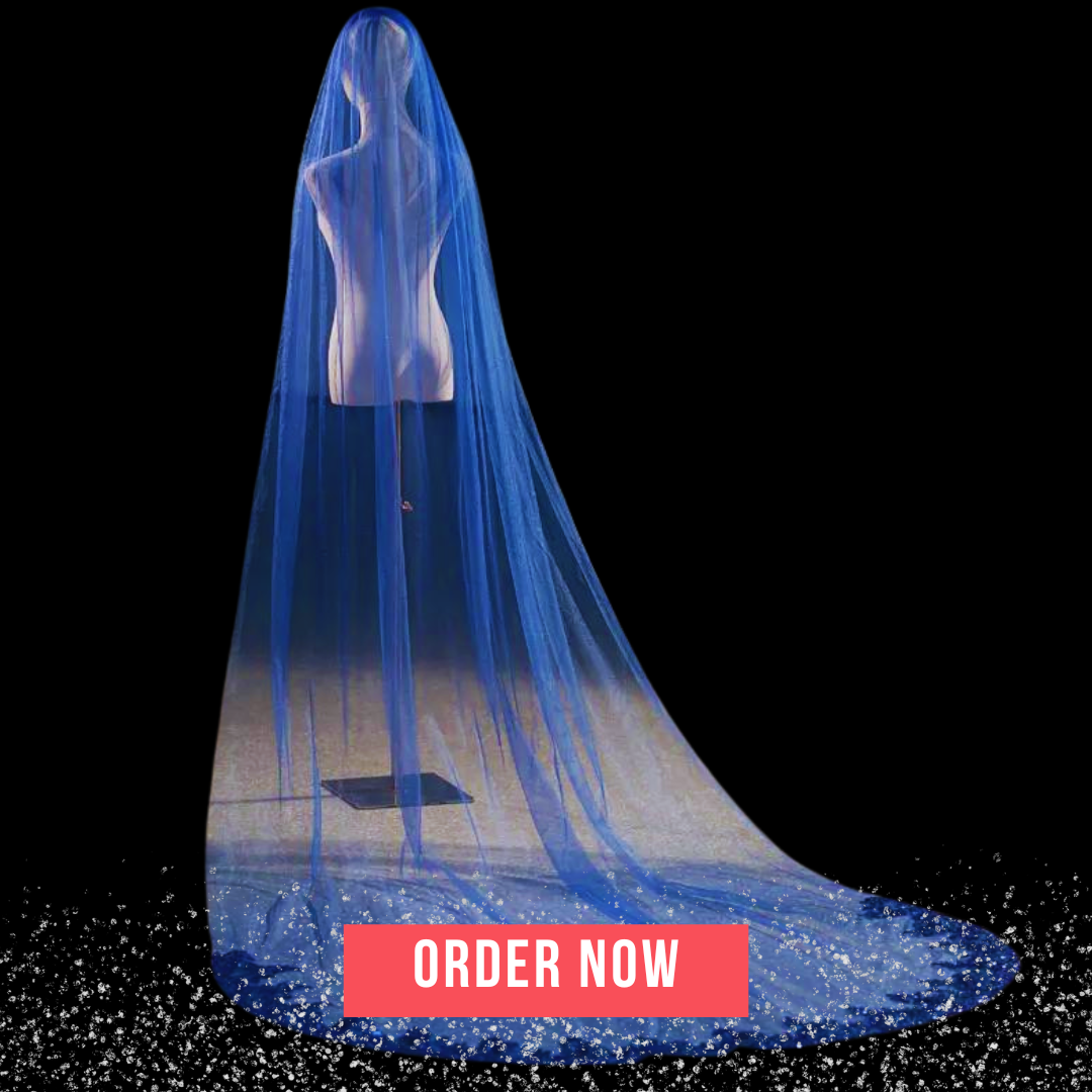 3M Long Blue Wedding Veil – Vanity Glam